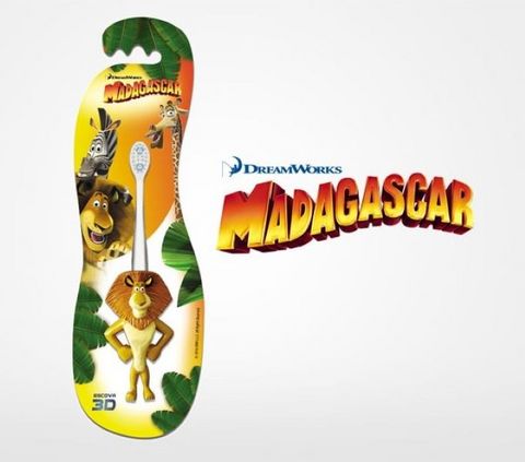 TOOTHBRUSHES MADAGASCAR ALEX 3D INFANT SOFT BLISTER C/1 UNIT | B2Brazil